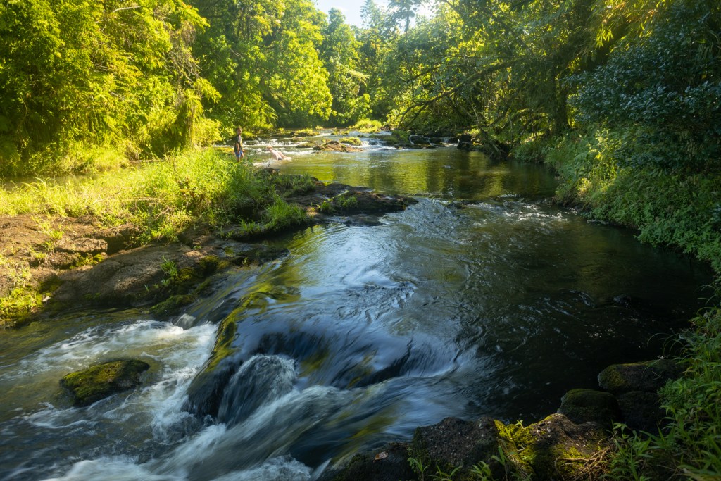 Fuipisia Waterfall - where you can swim at the top of the falls ...